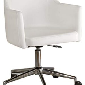 Signature Design by Ashley Baraga Contemporary Adjustable Swivel Home Office Desk Chair, White