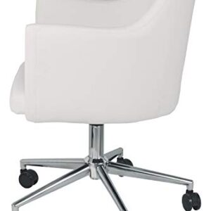 Signature Design by Ashley Baraga Contemporary Adjustable Swivel Home Office Desk Chair, White