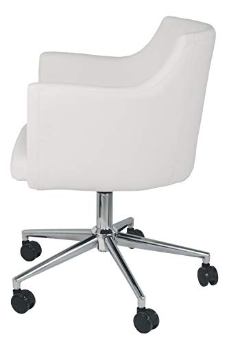 Signature Design by Ashley Baraga Contemporary Adjustable Swivel Home Office Desk Chair, White