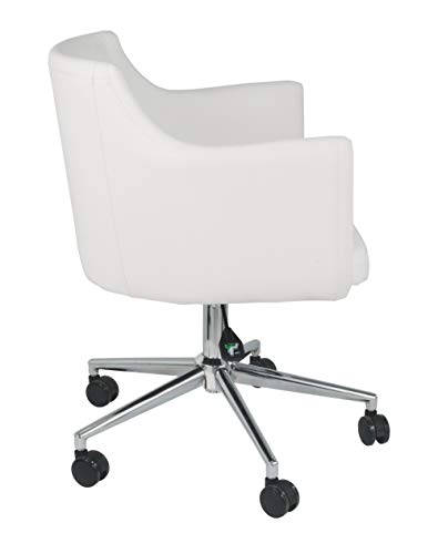 Signature Design by Ashley Baraga Contemporary Adjustable Swivel Home Office Desk Chair, White