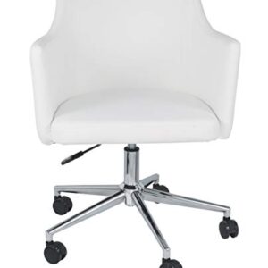 Signature Design by Ashley Baraga Contemporary Adjustable Swivel Home Office Desk Chair, White