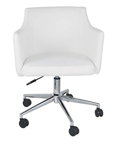 Signature Design by Ashley Baraga Contemporary Adjustable Swivel Home Office Desk Chair, White