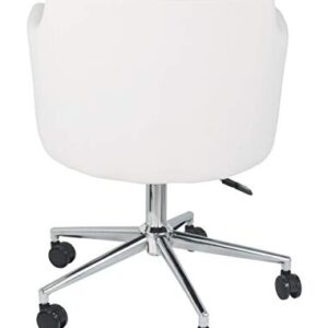 Signature Design by Ashley Baraga Contemporary Adjustable Swivel Home Office Desk Chair, White