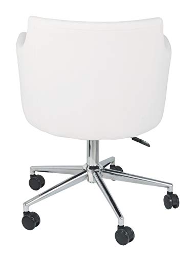 Signature Design by Ashley Baraga Contemporary Adjustable Swivel Home Office Desk Chair, White