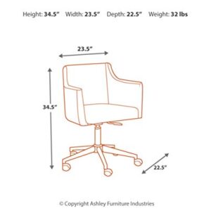 Signature Design by Ashley Baraga Contemporary Adjustable Swivel Home Office Desk Chair, White