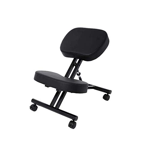 BATHWA Ergonomic Kneeling Chair, Posture Corrective Chair, Angled Kneeling Chair, Adjustable Stool with Moulded Foam Cushion and Caster for Home & Office