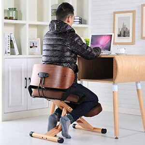 ZSHYP Kneeling Chair Ergonomic with Back Support, Knee Stool Cushions Office Chairs Foldable Posture Correcting for Bad Backs,Brown