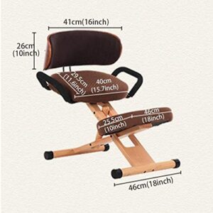 ZSHYP Kneeling Chair Ergonomic with Back Support, Knee Stool Cushions Office Chairs Foldable Posture Correcting for Bad Backs,Brown