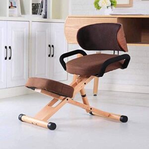 ZSHYP Kneeling Chair Ergonomic with Back Support, Knee Stool Cushions Office Chairs Foldable Posture Correcting for Bad Backs,Brown