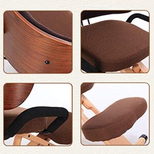 ZSHYP Kneeling Chair Ergonomic with Back Support, Knee Stool Cushions Office Chairs Foldable Posture Correcting for Bad Backs,Brown