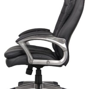 Boss Office Products B9331 High Back Executive Chair with Pewter Finsh in Black