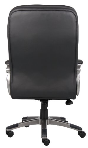 Boss Office Products B9331 High Back Executive Chair with Pewter Finsh in Black