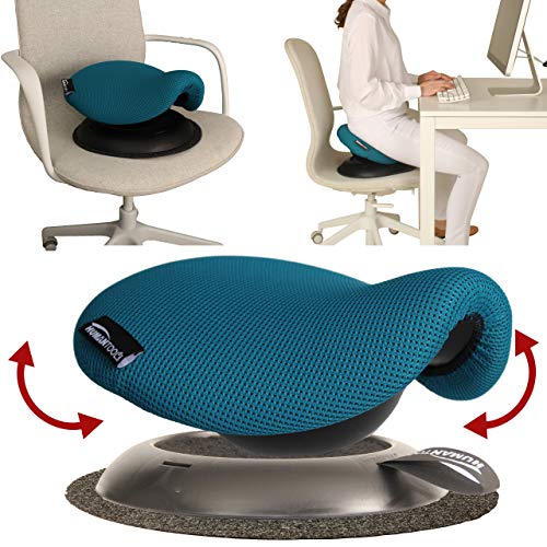 Humantool Portable Saddle Chair - Make Any Chair a Saddle Stool - Perfect for Ergonomic Office Chair - Makes A Great Gift for Horse Riders, Coworkers and Friends - Ergonomic Stool (Turquoise)