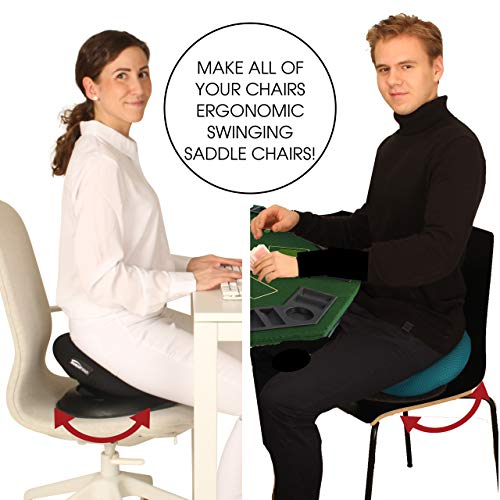 Humantool Portable Saddle Chair - Make Any Chair a Saddle Stool - Perfect for Ergonomic Office Chair - Makes A Great Gift for Horse Riders, Coworkers and Friends - Ergonomic Stool (Turquoise)