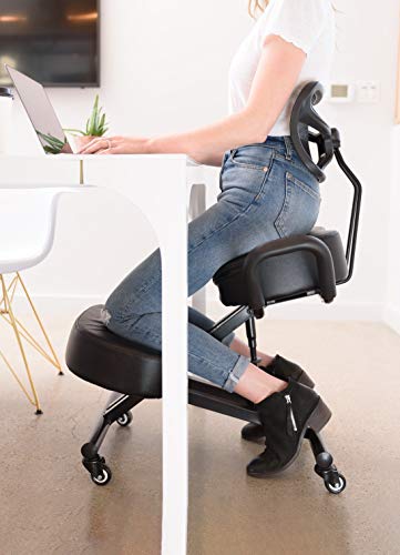 Sleekform Kneeling Chair with Ergonomic Back Support, Adjustable Posture Stool for Home and Office