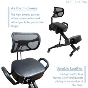 Sleekform Kneeling Chair with Ergonomic Back Support, Adjustable Posture Stool for Home and Office