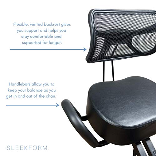 Sleekform Kneeling Chair with Ergonomic Back Support, Adjustable Posture Stool for Home and Office