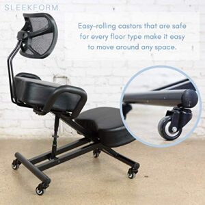 Sleekform Kneeling Chair with Ergonomic Back Support, Adjustable Posture Stool for Home and Office