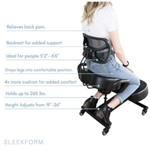 Sleekform Kneeling Chair with Ergonomic Back Support, Adjustable Posture Stool for Home and Office