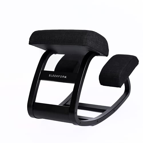 SLEEKFORM Ergonomic Kneeling Chair | Rocking Balancing Wood Knee Stool | Posture Correcting for Bad Backs, Neck Pain & Spine Tension Relief | Orthopedic Balance Seat & Thick Comfortable Knees Cushions