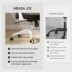 Hbada Home Office Chair Work Desk Chair Comfort Ergonomic Swivel Computer Chair with Flip-up Arms and Adjustable Height, White