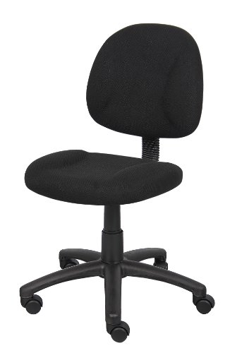 Boss Office Products Nylon Black Boss Office Deluxe Posture Chair, 25" W x 25" D x 35-40" H