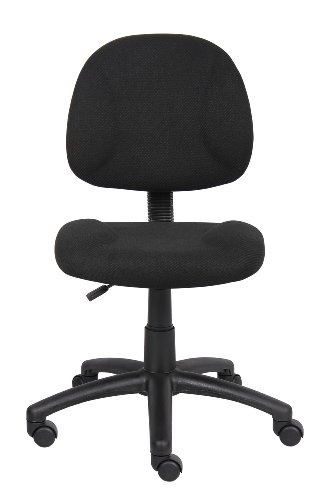 Boss Office Products Nylon Black Boss Office Deluxe Posture Chair, 25" W x 25" D x 35-40" H