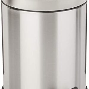 Amazon Basics 5 Liter / 1.3 Gallon Round Soft-Close Trash Can with Foot Pedal - Stainless Steel