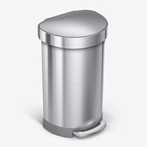 simplehuman 45 liter/ 12 gallon semi-round hands-free step trash can, brushed