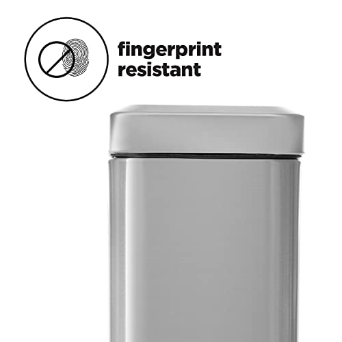 Home Zone Living 1.3 Gallon Bathroom Trash Can, Slim Stainless Steel, Step Pedal, 5 Liter