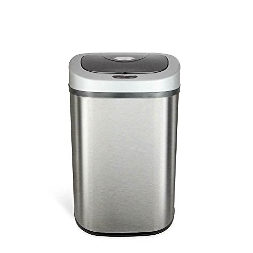 Automatic Touchless Kitchen Trash Can with Lid, Motion Sensor Trash Can for Kitchen, Bathroom, Living Room and Office, 21.1 Gallon/ 80 Liter, Stainless Steel…