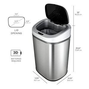 Automatic Touchless Kitchen Trash Can with Lid, Motion Sensor Trash Can for Kitchen, Bathroom, Living Room and Office, 21.1 Gallon/ 80 Liter, Stainless Steel…