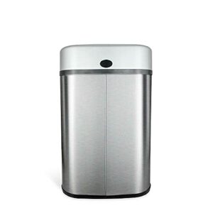 Automatic Touchless Kitchen Trash Can with Lid, Motion Sensor Trash Can for Kitchen, Bathroom, Living Room and Office, 21.1 Gallon/ 80 Liter, Stainless Steel…