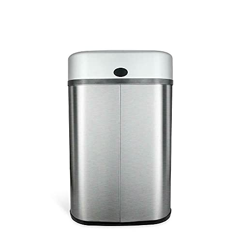 Automatic Touchless Kitchen Trash Can with Lid, Motion Sensor Trash Can for Kitchen, Bathroom, Living Room and Office, 21.1 Gallon/ 80 Liter, Stainless Steel…