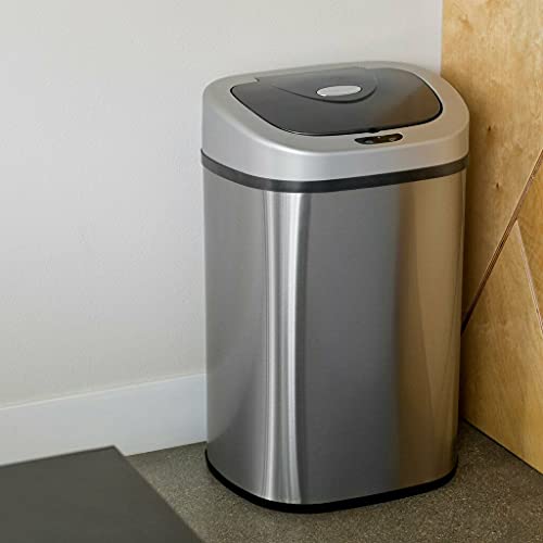 Automatic Touchless Kitchen Trash Can with Lid, Motion Sensor Trash Can for Kitchen, Bathroom, Living Room and Office, 21.1 Gallon/ 80 Liter, Stainless Steel…