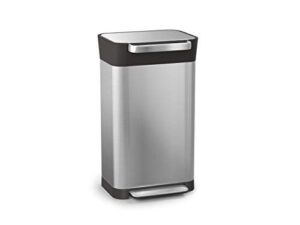 joseph joseph 30030 intelligent waste titan trash can compactor, 8 gallon / 30 liter, stainless steel