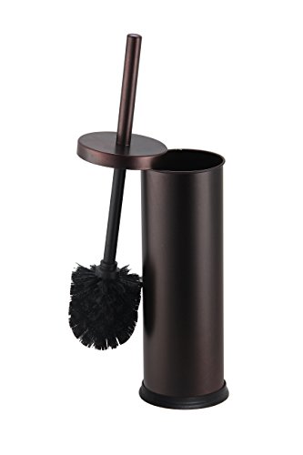 Home Basics Toilet Bowl Brush with Holder For Bathroom Storage, Bronze