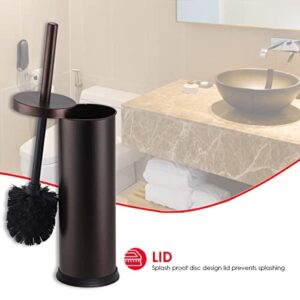 Home Basics Toilet Bowl Brush with Holder For Bathroom Storage, Bronze