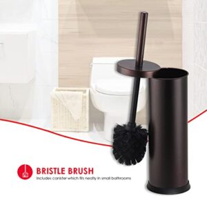 Home Basics Toilet Bowl Brush with Holder For Bathroom Storage, Bronze