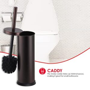 Home Basics Toilet Bowl Brush with Holder For Bathroom Storage, Bronze