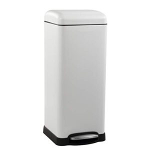 happimess hpm1007a betty retro 8-gallon step-open garbage can with soft close step, white