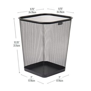 Mind Reader 2SQUAGA-BLK 2-Piece Garbage Waste Basket Recycling Bin Set, Square Metal Mesh, Black