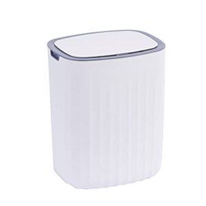 elpheco 3.5 gallon waterproof motion sensor bedroom trash can with lid, automatic garbage bin for bathroom living room office, grey