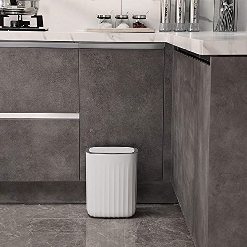 ELPHECO 3.5 Gallon Waterproof Motion Sensor Bedroom Trash Can with Lid, Automatic Garbage Bin for Bathroom Living Room Office, Grey