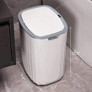 ELPHECO 3.5 Gallon Waterproof Motion Sensor Bedroom Trash Can with Lid, Automatic Garbage Bin for Bathroom Living Room Office, Grey