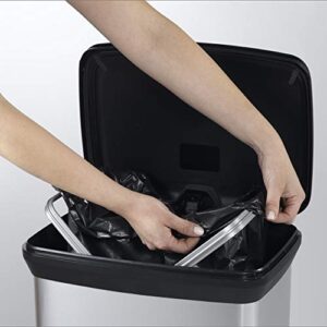 Curver Deco Bin 50 Liter Perfect for Household Use Indoor for Garbage Disposal, Black/Silver