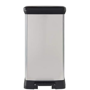 Curver Deco Bin 50 Liter Perfect for Household Use Indoor for Garbage Disposal, Black/Silver