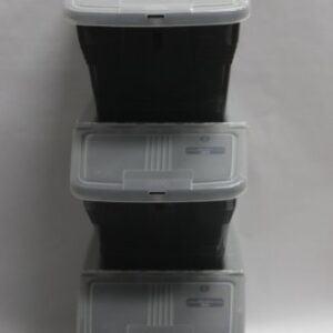 WTM BBCL- Three Pack of Stackable Bins with Hinged Lids 24 Quart Size (pack of 3)