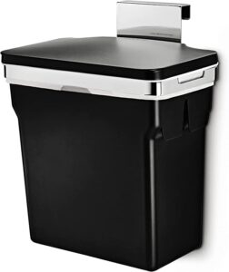 simplehuman 10 liter / 2.6 gallon in-cabinet trash can heavy-duty steel frame, black