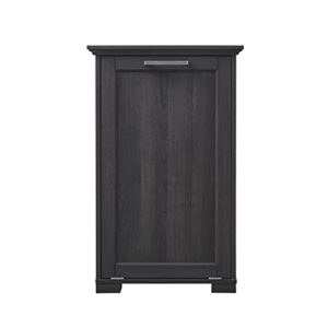 old captain wooden tilt out trash cabinet, hidden trash can kitchen holds 10 gallons (dark brown)